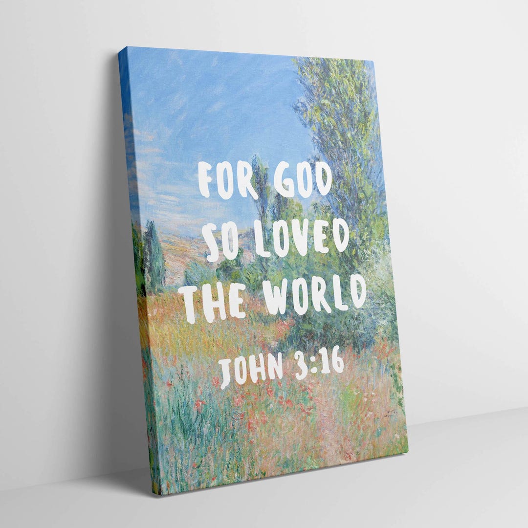 Scripture Wall Art, John 3:16, for God so Loved the World, Modern ...