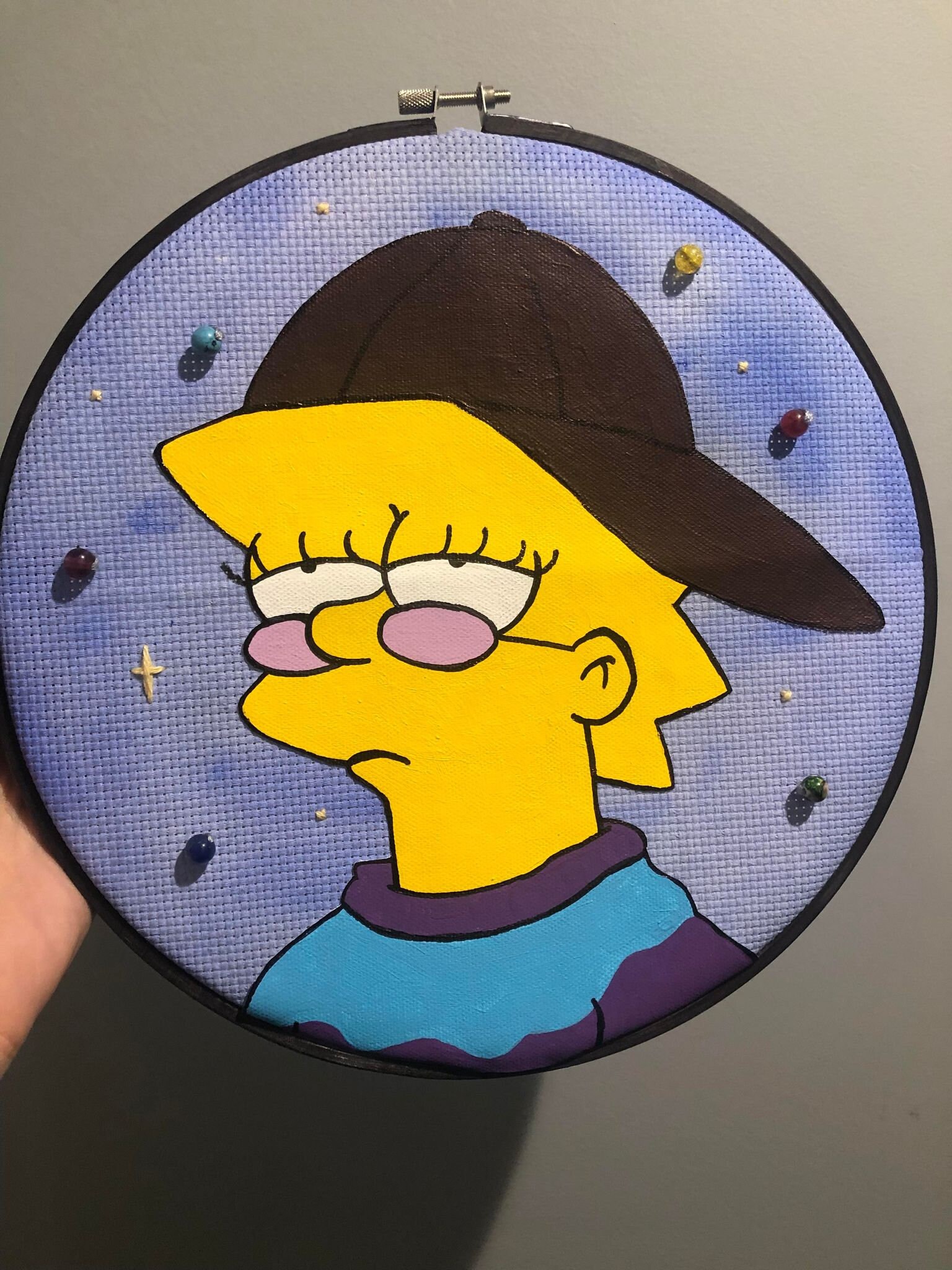 Cool Lisa Simpson Custom Mixed Media Art - Etsy