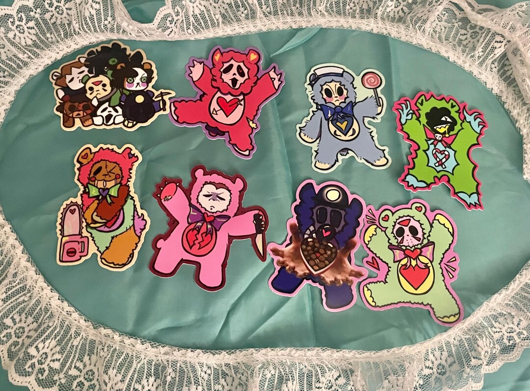 Slasher Pookie Bear Sticker Set - Etsy