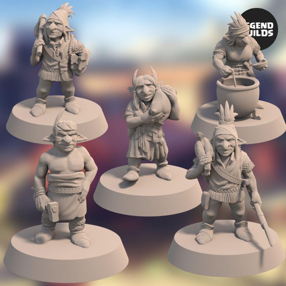 Nikta Villagers Bundle (5 Unique Miniatures) - Miniatures - Etsy