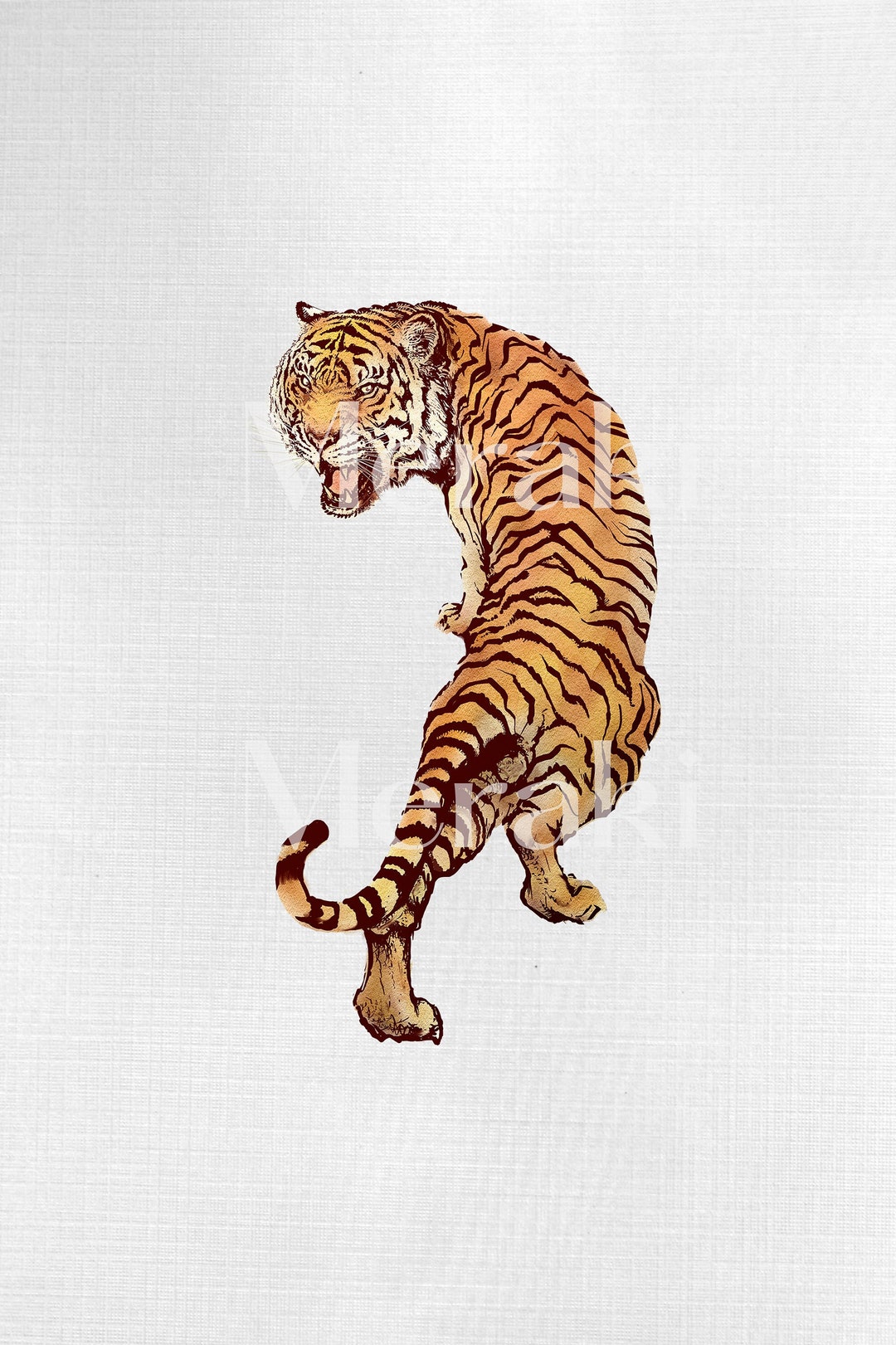Vintage Tiger Png, Jpg Digital DOWNLOAD Clipart Download Vintage PNG ...