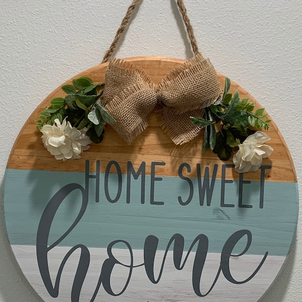 Round Wood Welcome Sign - Etsy