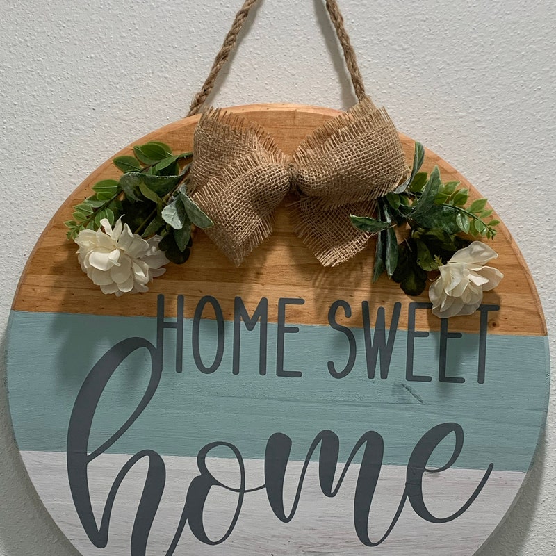 Round Wood Welcome Sign - Etsy
