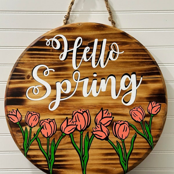 Wooden Circle Welcome Sign - Etsy