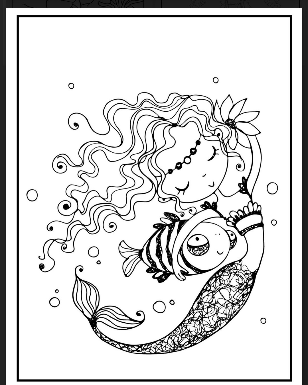 90+ Mermaid Coloring Pages for Adults and Children - Etsy