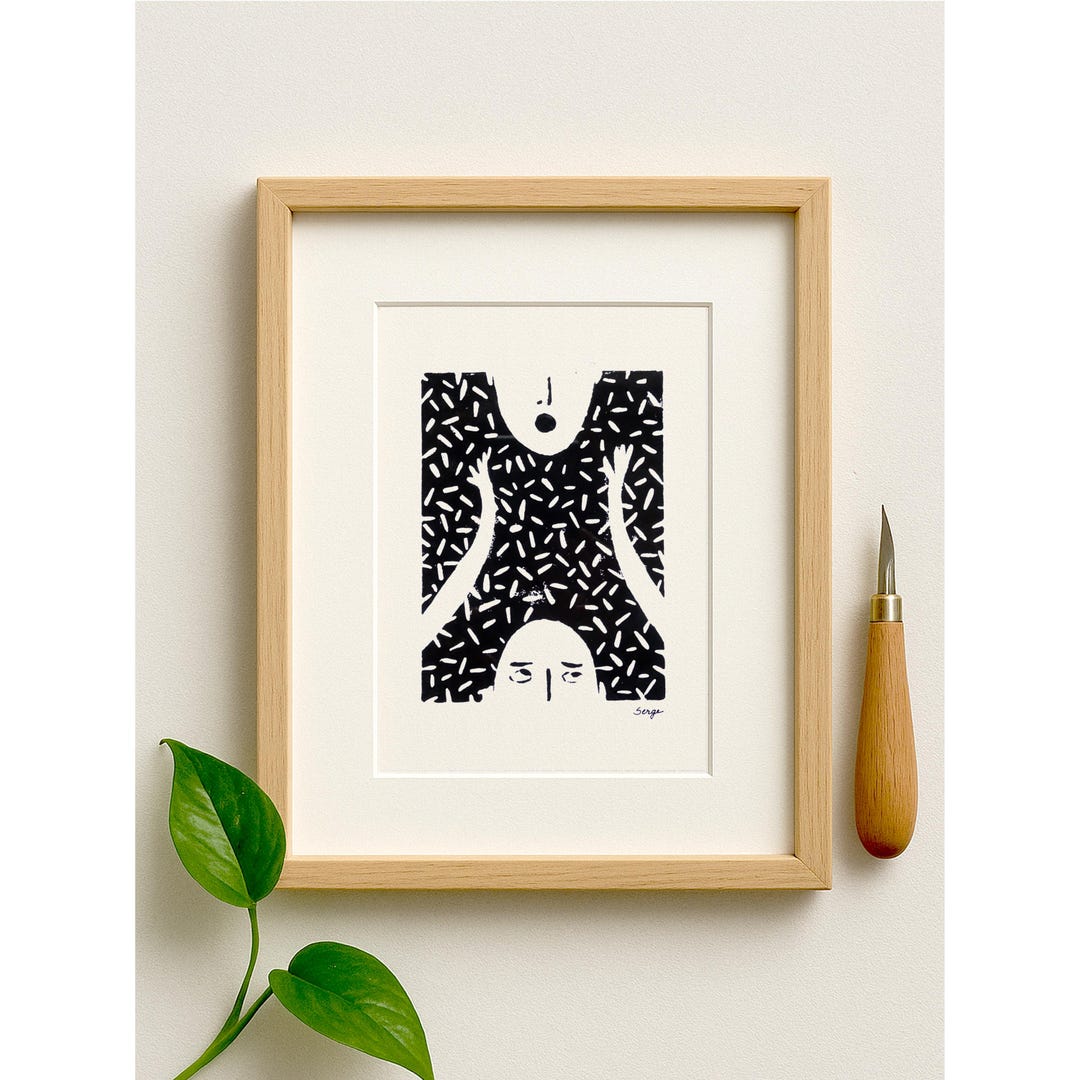 A HALF A WORD - A5 Linocut - Handmade Print - Original - Monochrome - Etsy