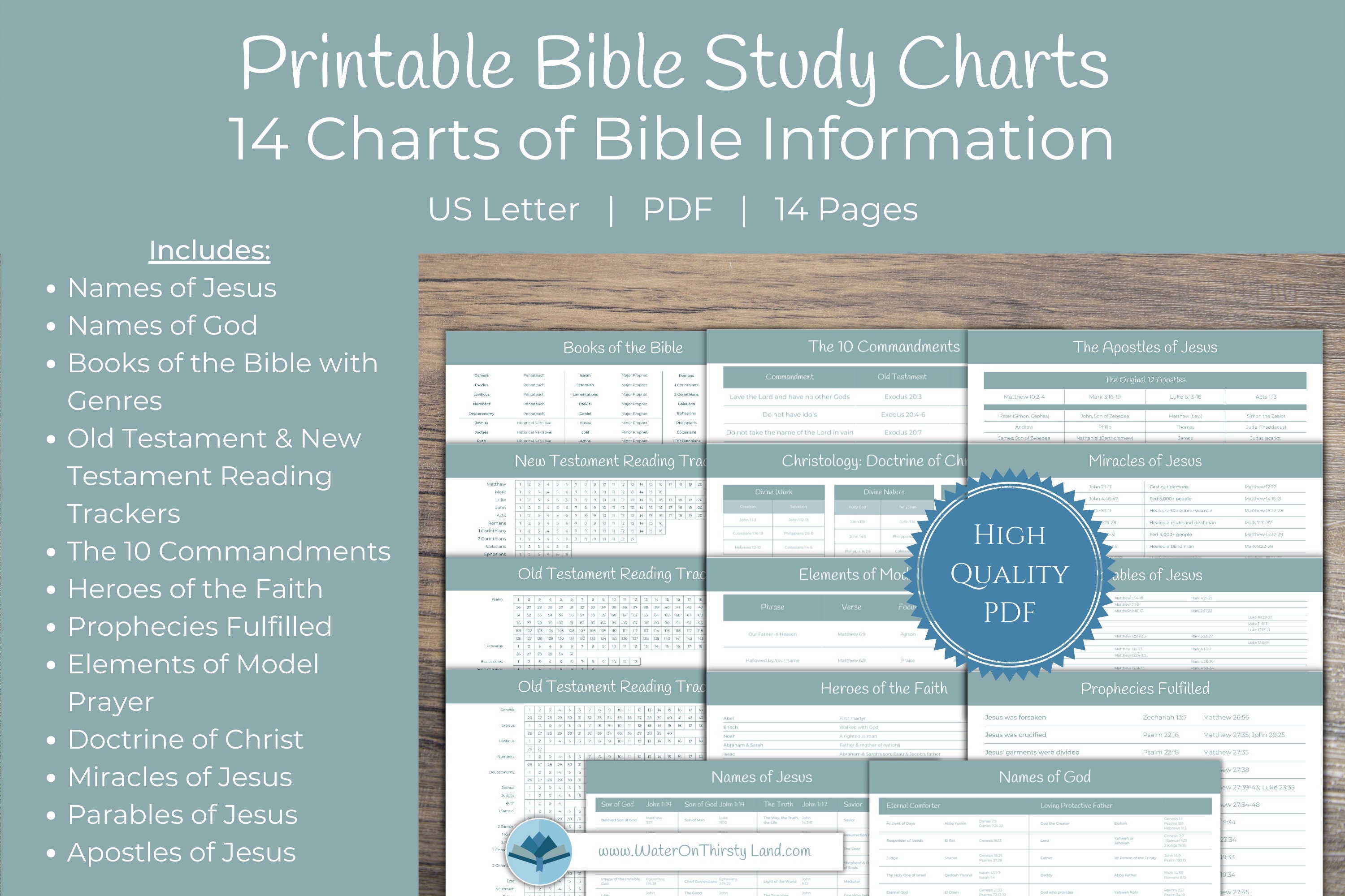 Bible Study Charts, Helpful Bible Study Tools for Christians - Etsy