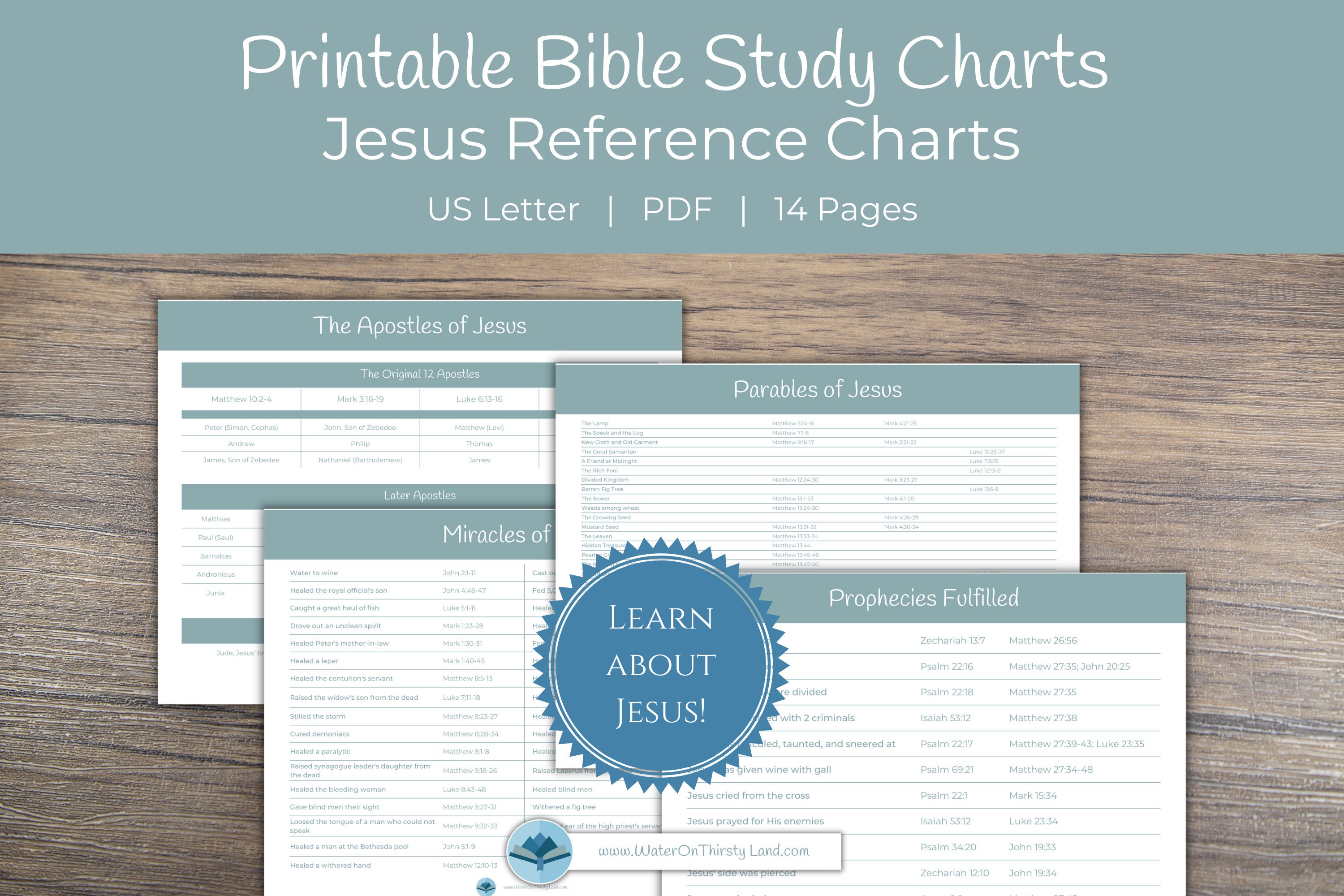 Bible Study Charts, Helpful Bible Study Tools for Christians - Etsy