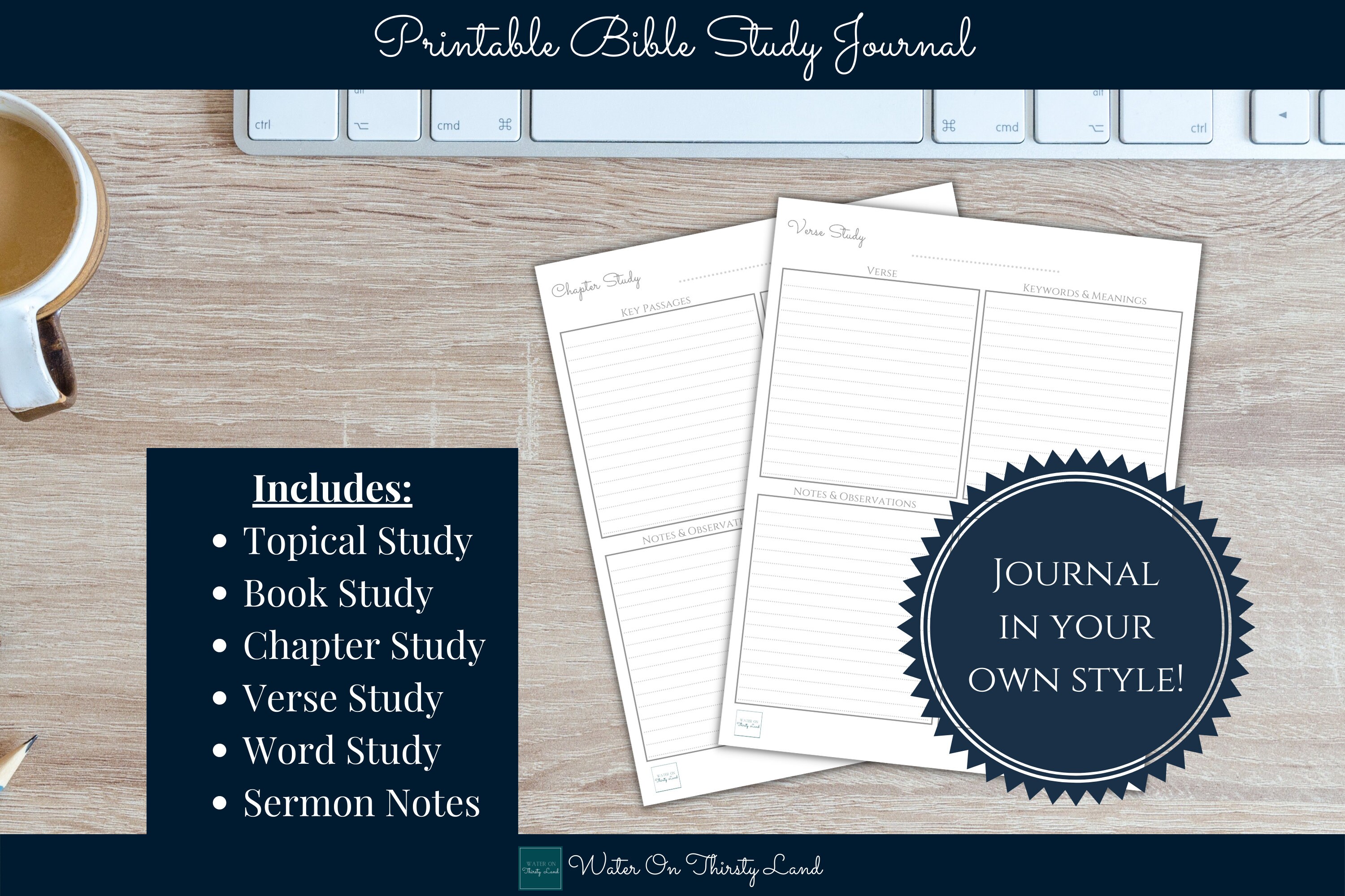 Printable Bible Study Journal, Greyscale Bible Study Tools - Etsy
