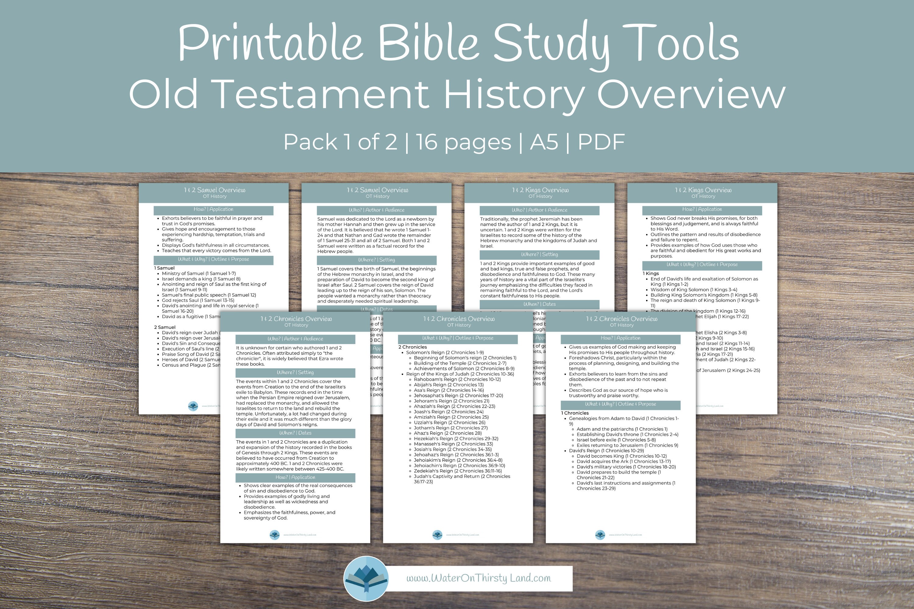 Old Testament History Bible Overview Printables, A5 6-ring Planner - Etsy