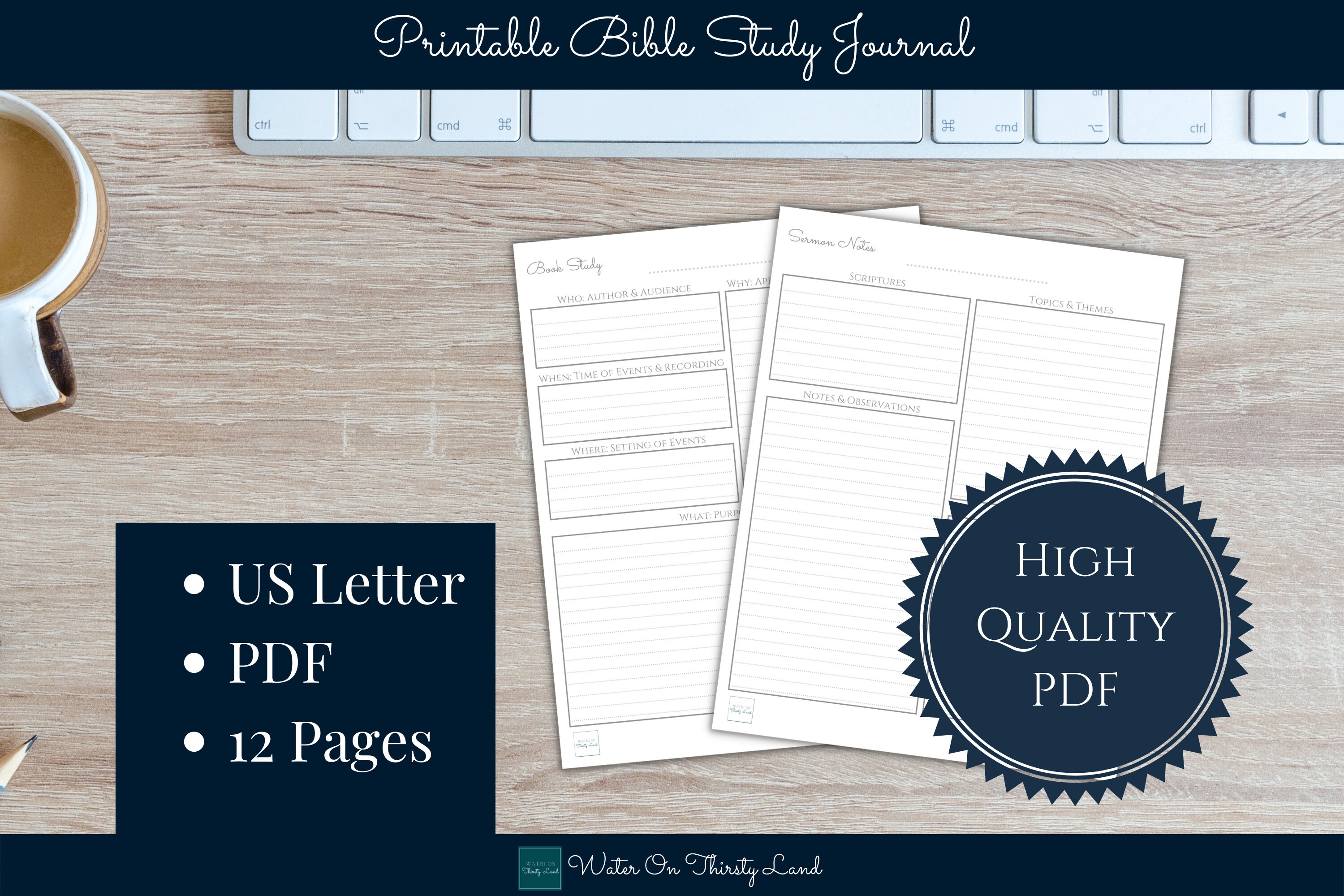 Printable Bible Study Journal, Greyscale Bible Study Tools - Etsy