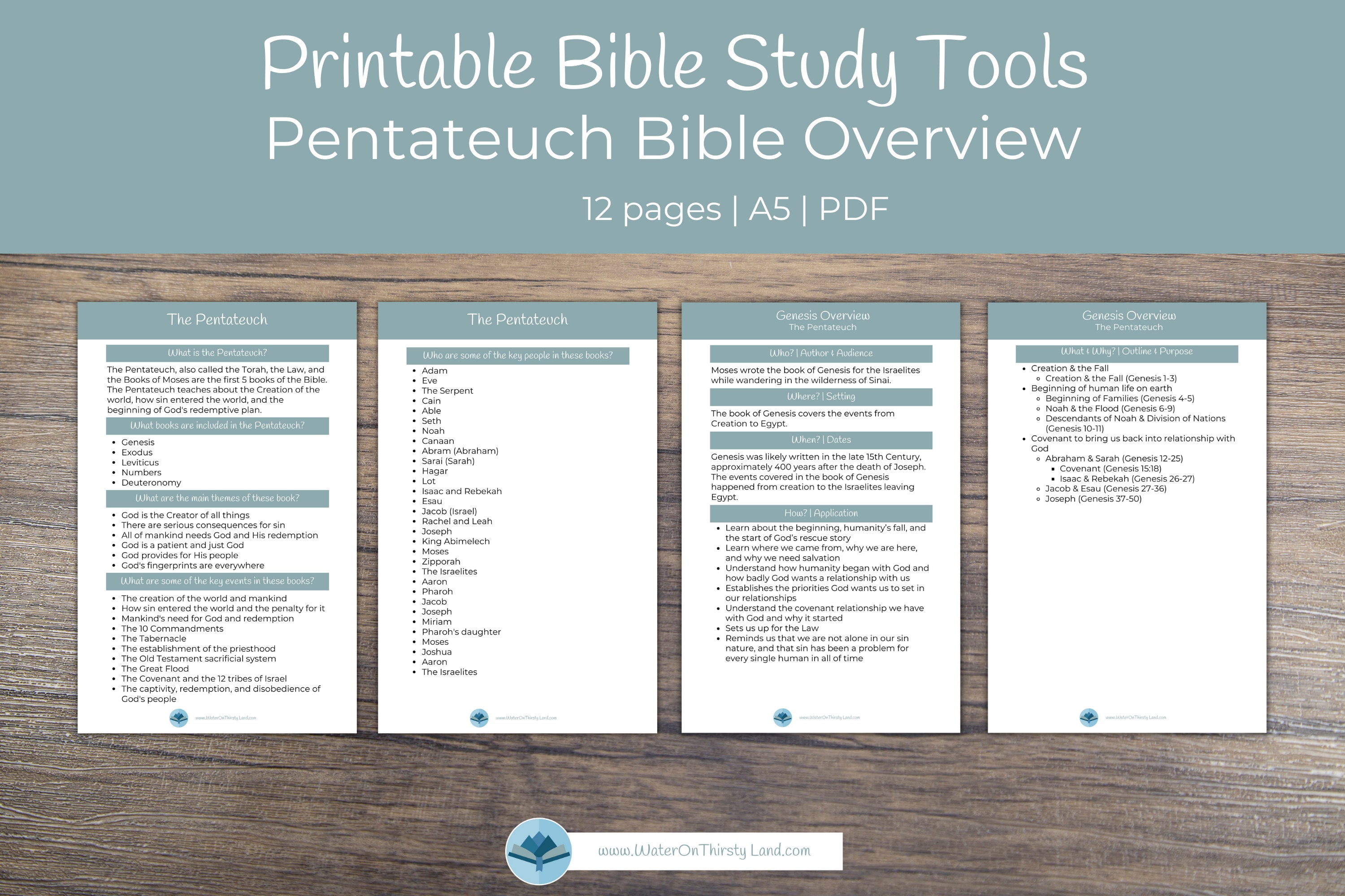 Pentateuch Bible Overview Printables, A5 6-ring Planner - Etsy