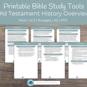 Old Testament History Bible Overview Printables, A5 6-ring Planner - Etsy