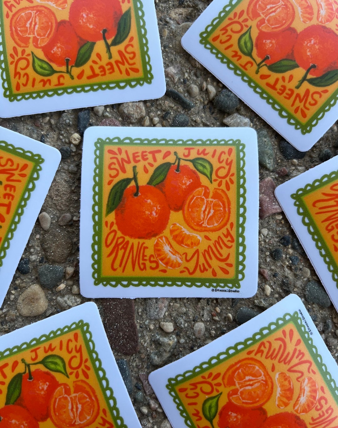 Oranges Fruit Sticker, Weatherproof Matte Vinyl Sticker - Etsy