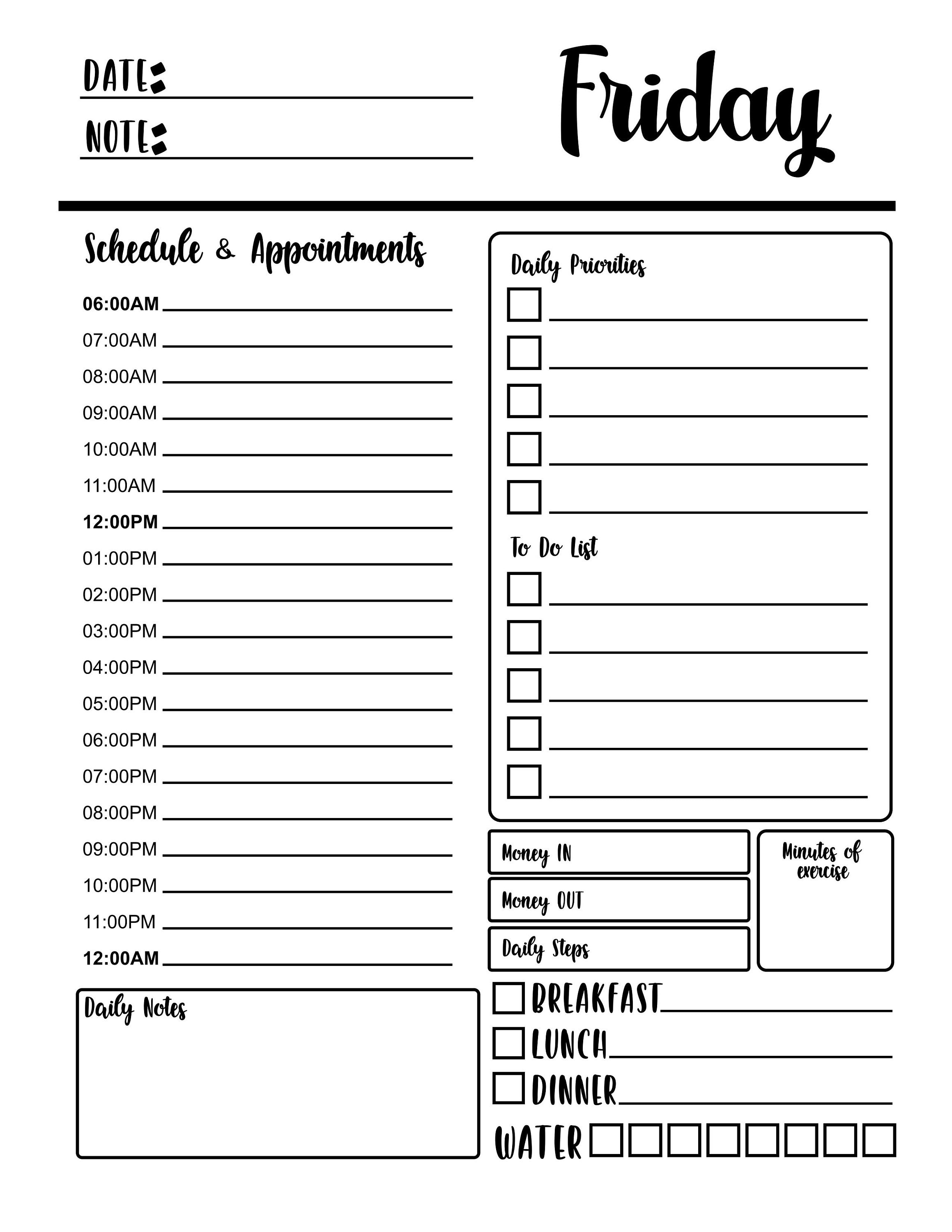 7 day weekly planner printable pdf - mumumi