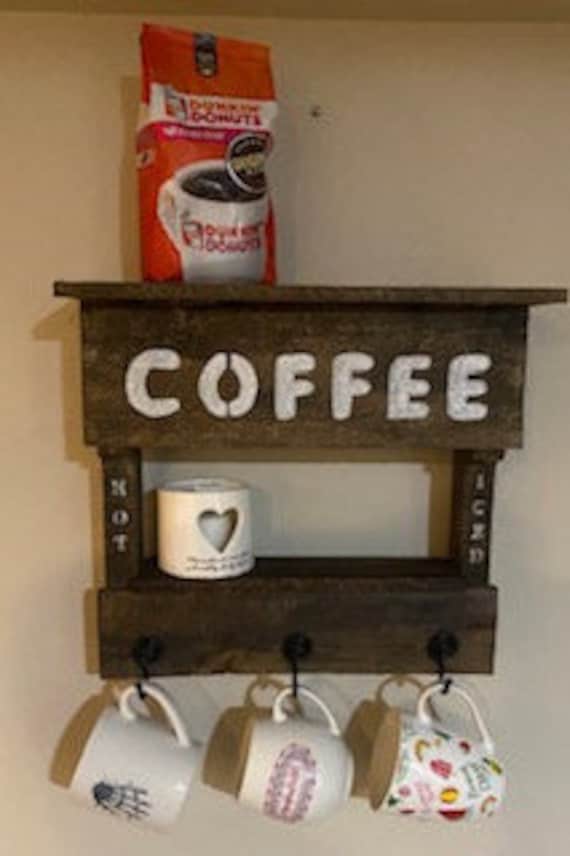 Rustic Pallet Coffee Station Rustic Pallet Shelf Wood Shelf | Etsy