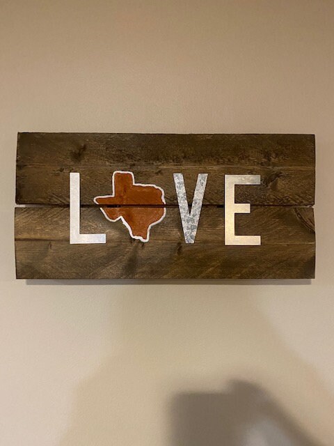 Love Your State Sign, Pallet Signs, State Signs, Rustic Wood Signs ...
