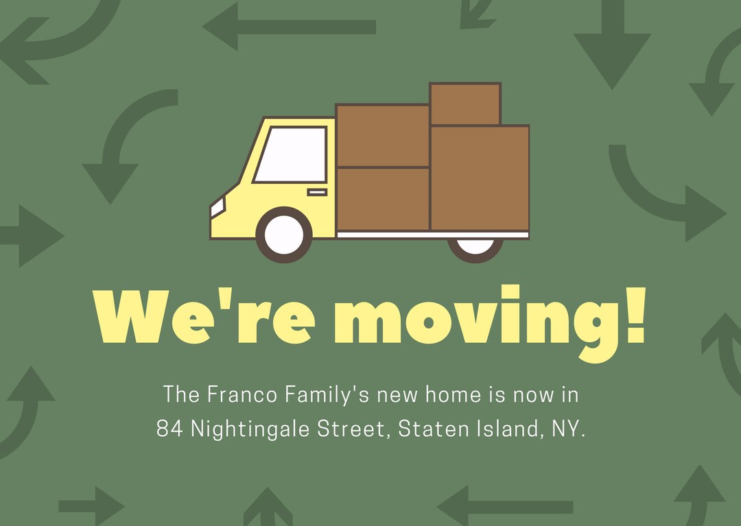 Announcement Card, We Have Moved Card, Address Change Announcement, New ...