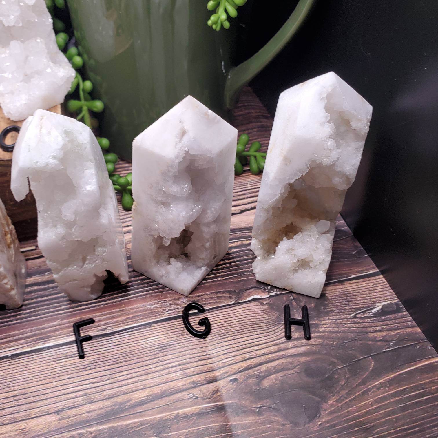 White Druzy Agate Towers - You Choose - Etsy