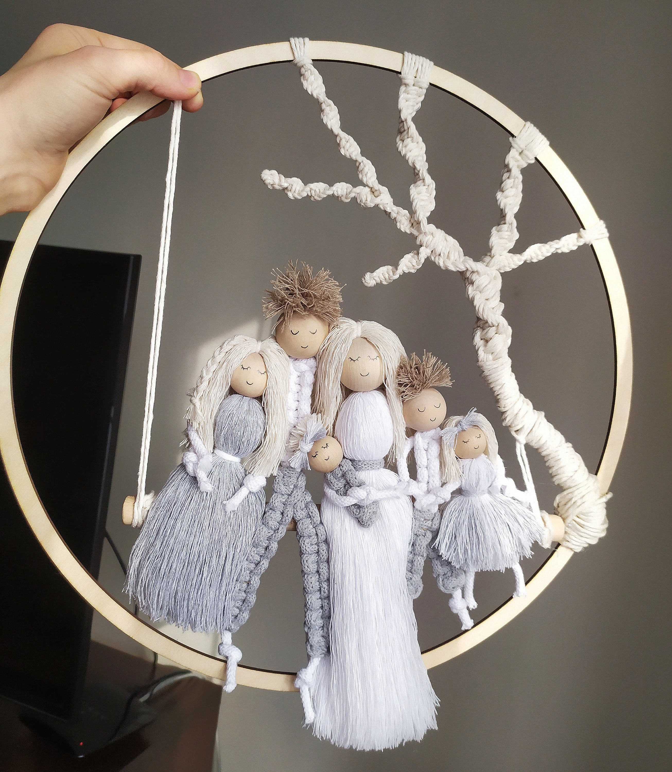 Macrame Family Personalized Boho Dream Catcher Handmade - Etsy