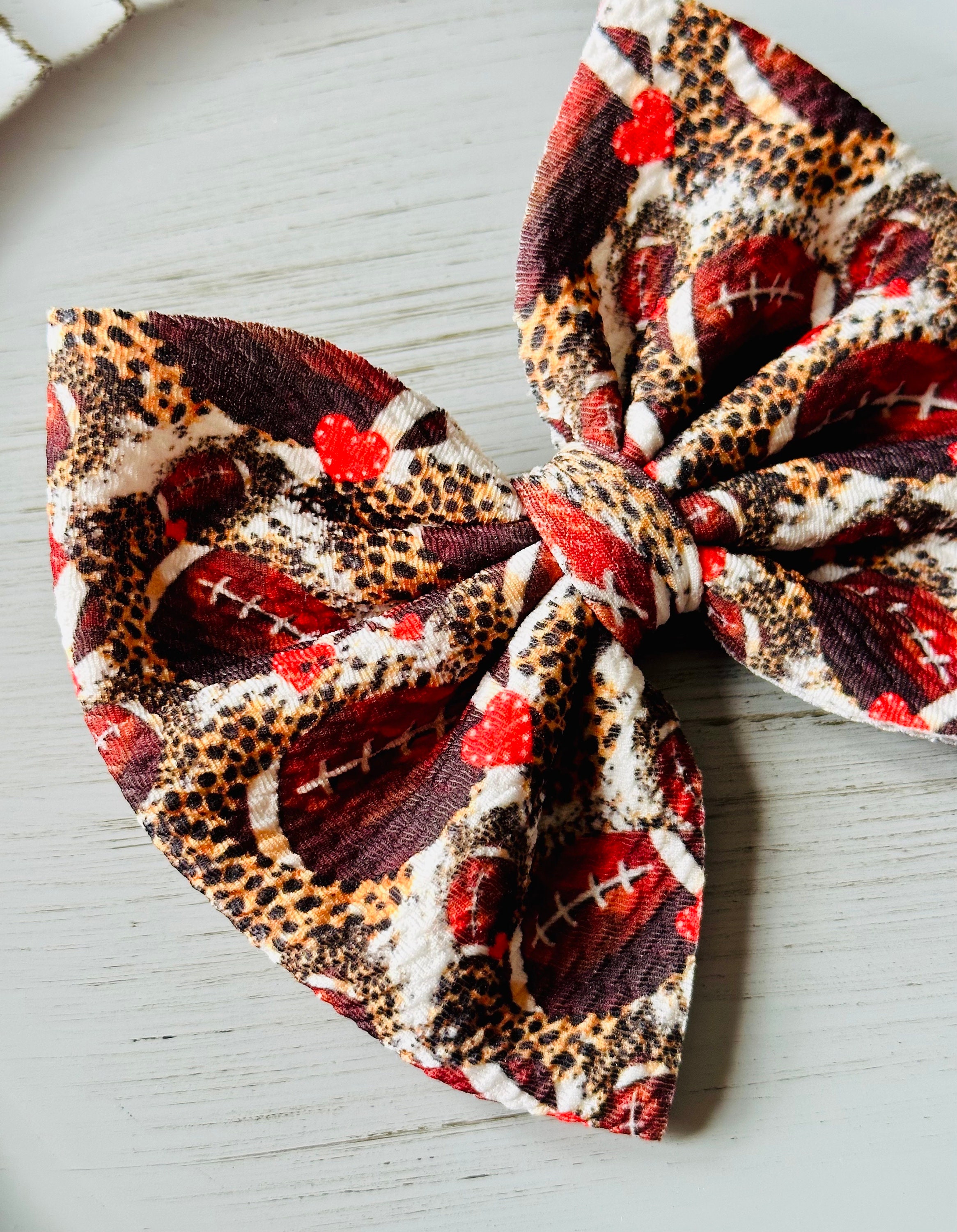Football Hair Bow Bullet Fabric Bow Sports Bow Game Day - Etsy
