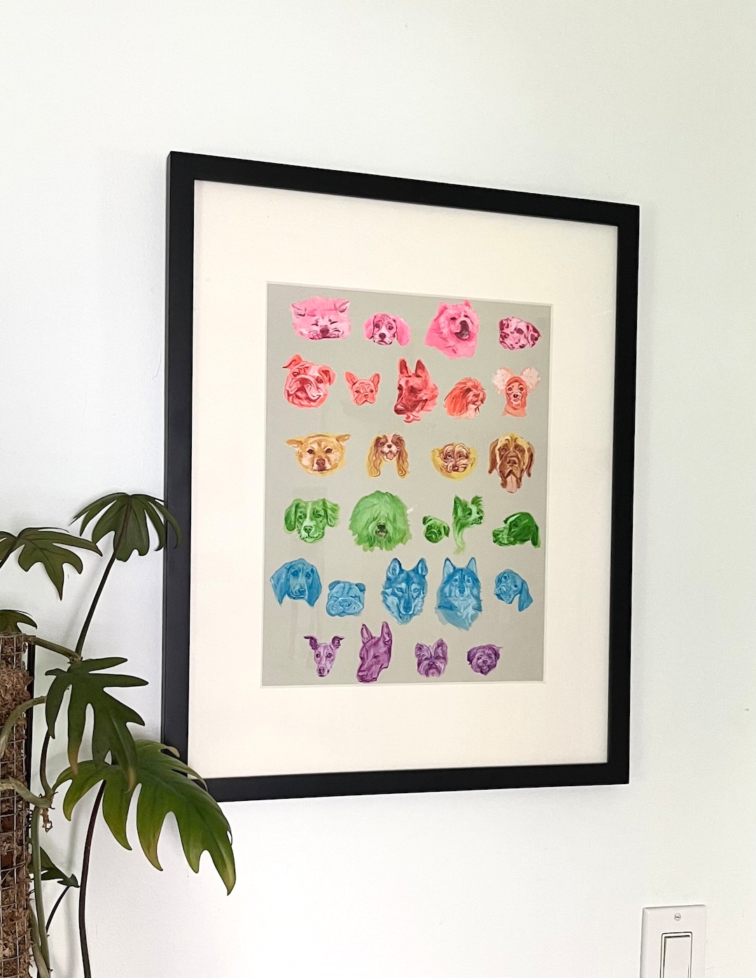 Dogs ABC Print-alphabetical by Dog Breeds Poster-portraits in Colorful ...