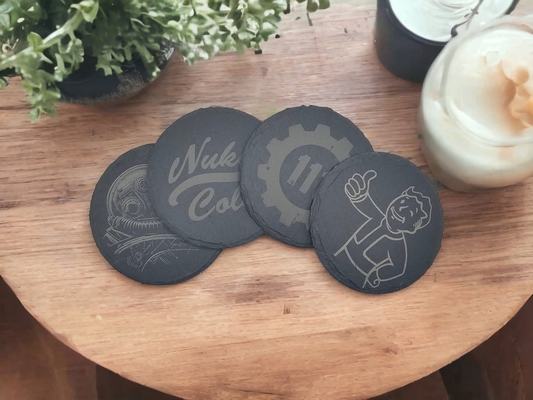 Fallout Slate Coasters Protect Your Tables in Post-apocalyptic Style - Etsy
