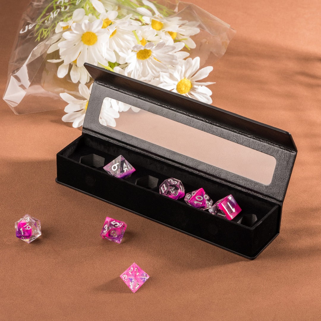 Rectangular Dice Box With Display Window | Faux Leather Storage Box ...
