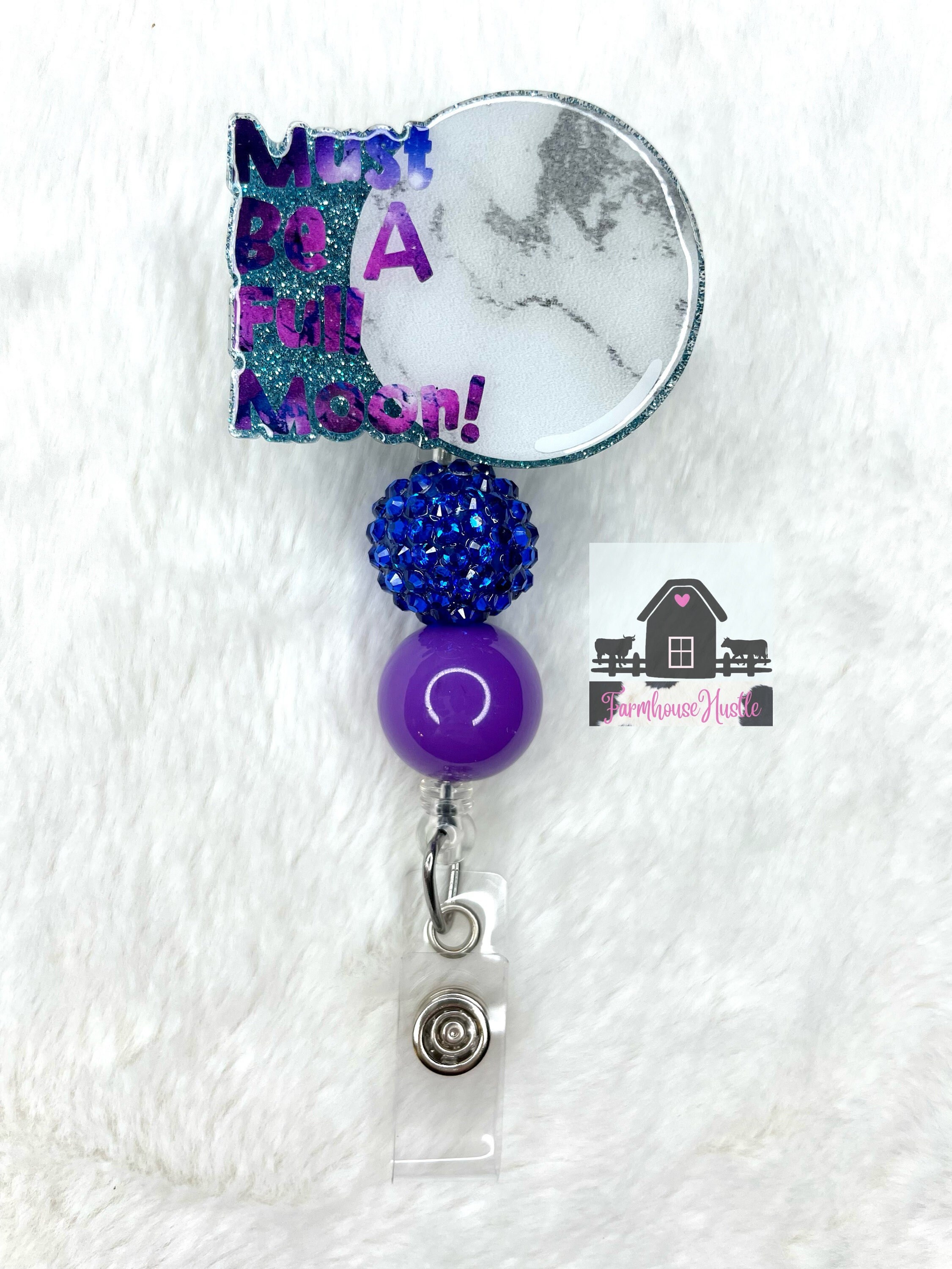 Must Be A Full Moon Badge Reel, Nurse Badge Holder, Moon Badge Reel - Etsy