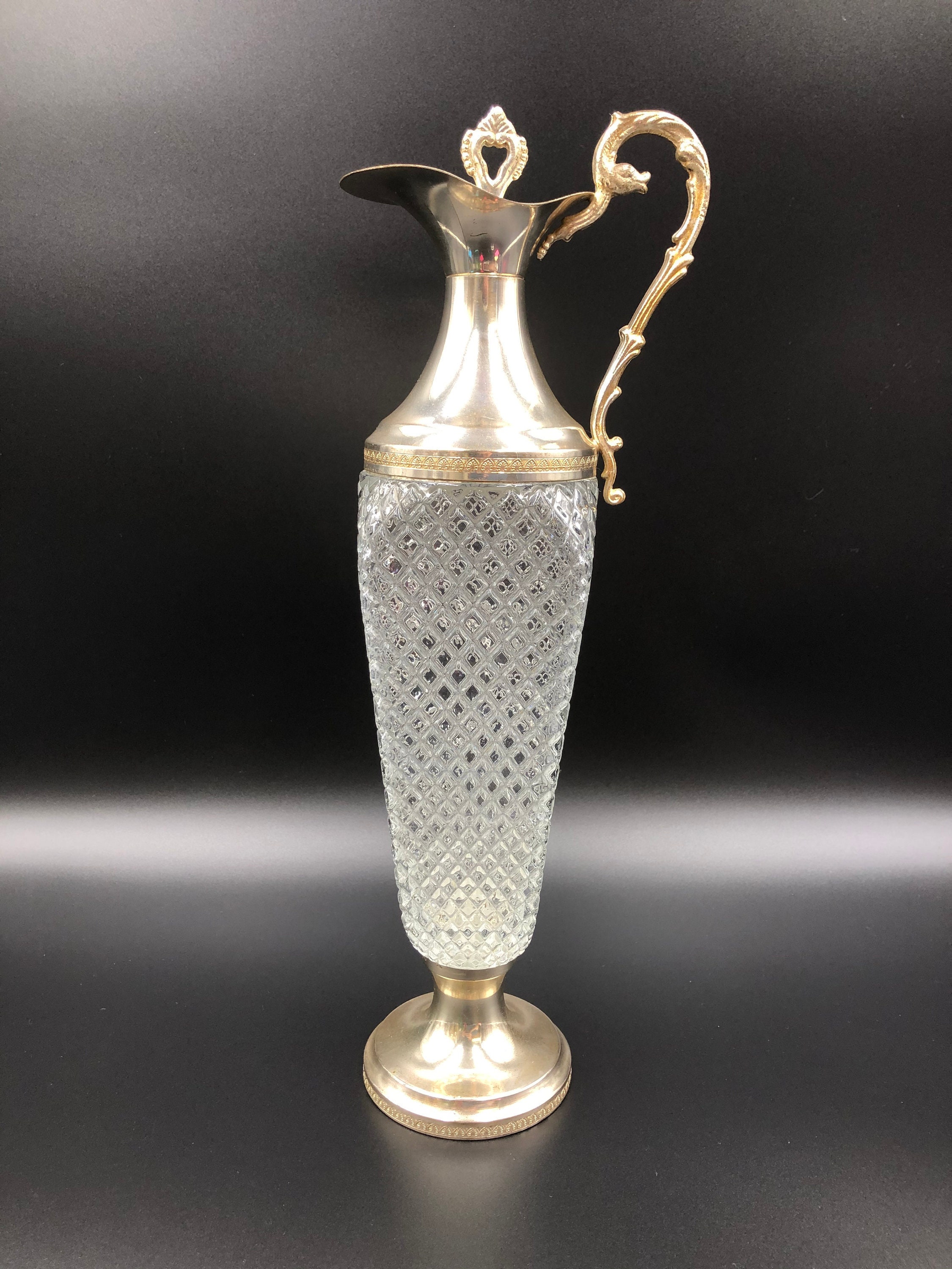 Italian Glass Claret Jug Wine Water Pitcher Vintage PEEDEE | Etsy