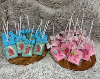 12-barbi Themed Chocolate Covered Rice Krispie Treats for Birthday ...