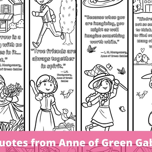 Anne of Green Gables Printable Bookmarks Kindred Spirits - Etsy