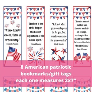American Patriotic Bookmarks Gift Tags, Military Veteran Appreciation ...
