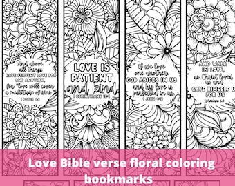 Floral Psalms Bible Verse Coloring Bookmarks Scripture | Etsy