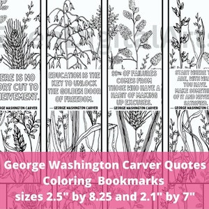 George Washington Carver Quotes Coloring Bookmarks - Etsy