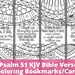 Psalm 51 Coloring Bible Verse Bookmarks, KJV Scripture Prayer of ...