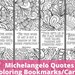 Michelangelo Art Quotes Coloring Bookmarks, Class Zen Doodle Relaxing ...