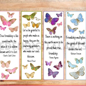 Friendship Quotes With Butterflies, Friend DIY Gift Tags Cards, Girly ...