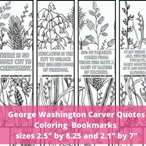 George Washington Carver Quotes Coloring Bookmarks | Etsy