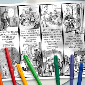 Christmas Carol Quotes Coloring Bookmarks Charles Dickens Book Club ...