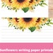 Sunflowers Writing Paper Printable Stationary Lined and Blank, A4 ...