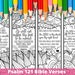 Psalm 121 Coloring Bible Verse Bookmarks, KJV Scripture Christian ...