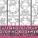 Cute Axolotl Pun Bookmarks to Color Kids Party Favors Classroom ...