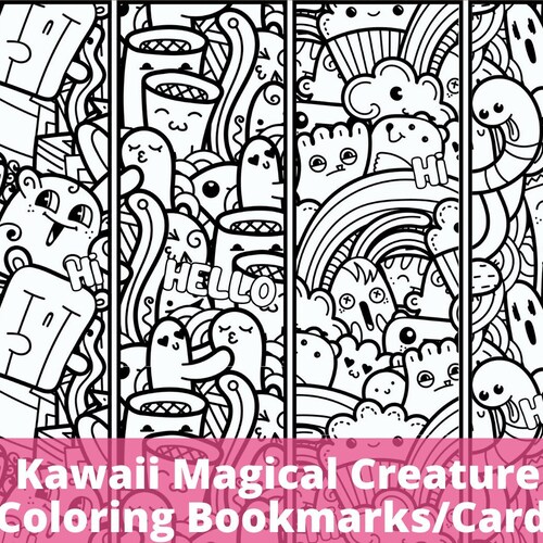 Cute Kawaii Cupcakes Coloring Bookmarks for Kids or Adults | Etsy