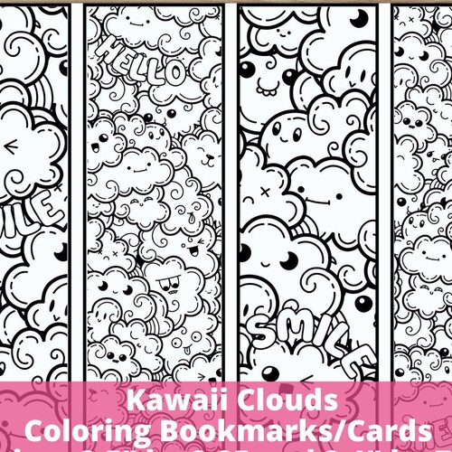 Cute Kawaii Fruit Coloring Bookmarks for Kids or Adults - Etsy
