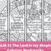 Psalm 23 Coloring Bible Verse Bookmarks, KJV Scripture Christian ...