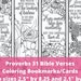 Proverbs 31 Coloring Bible Verse Bookmarks Cards, Scripture & Garden ...