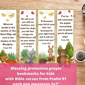 Psalm 91 Bookmarks for Kids, Prayer of Protection Bible Verses, Cute ...