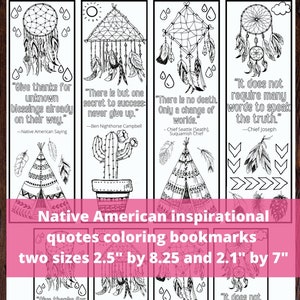 Native American Quotes Coloring Bookmarks Indigenous People | Etsy