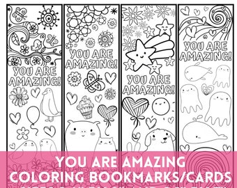 Kindness Bookmarks Coloring - Etsy